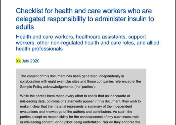 Delegation of Insulin Administration – Trend Diabetes